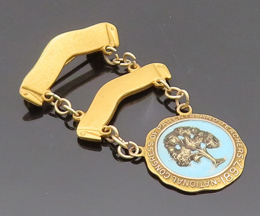 LGB 10K GOLD Vintage Antique 1897 Congress of Teachers Brooch Pin GB191 ...