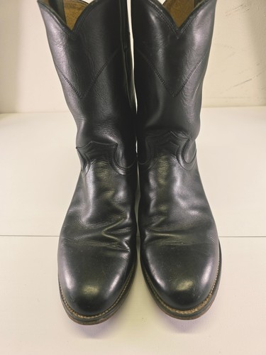 Justin 3133 Men's Black Pull On Classic Roper Western Cowboy Boots Size ...