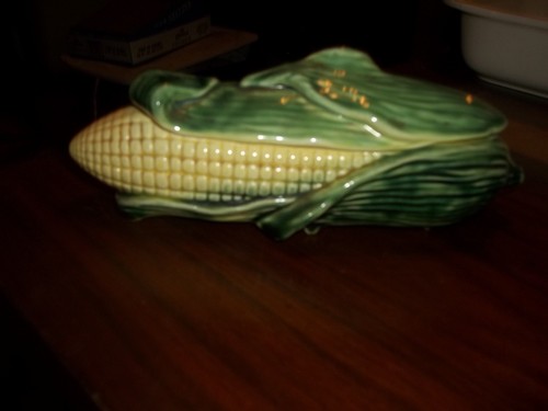 Stanford Sebring pottery 194o's corn pattern butter dish' | eBay