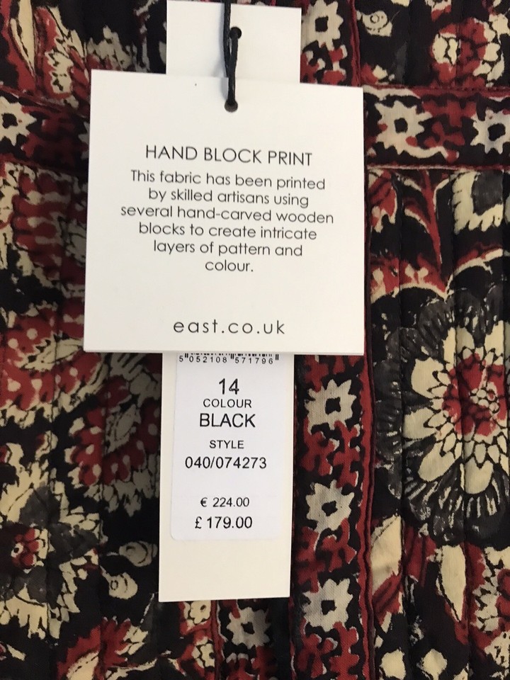 East Anokhi Bagru Cotton Floral Print Quilted Jacket Hippy Boho ...