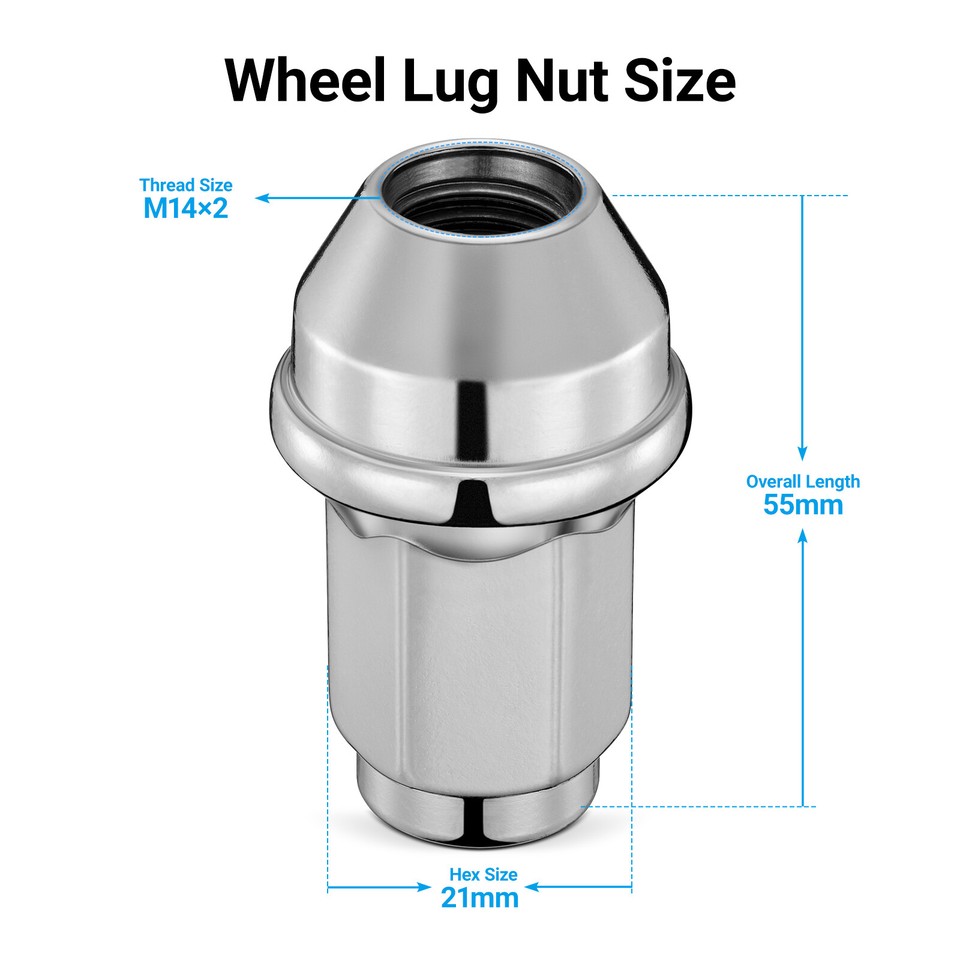 24Pcs 14x2 Chrome Lug Nuts for 2004-2014 Ford F-150/250/350 Expediton ...