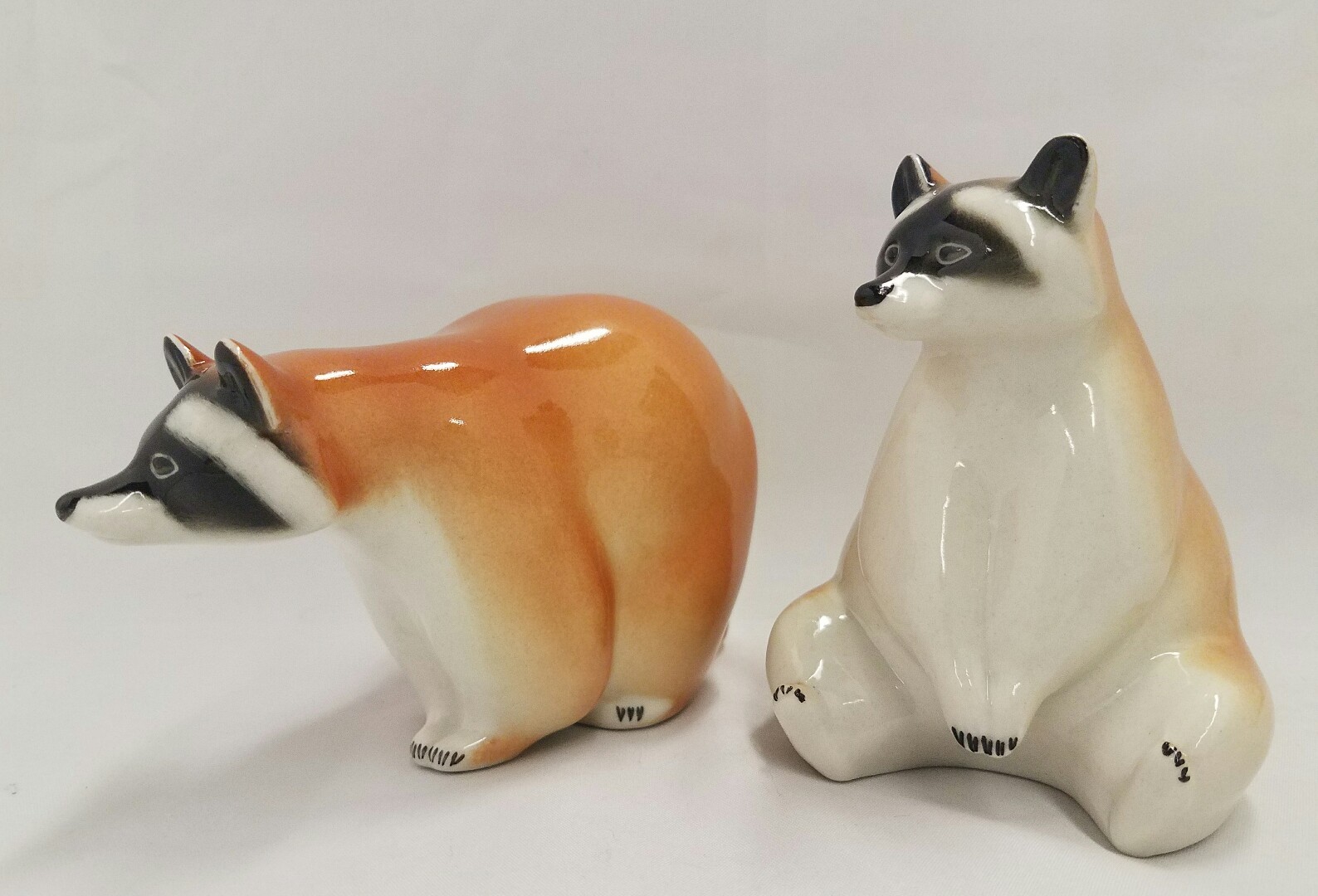 Vintage Raccoon USSR Soviet Russian Lomonosov Porcelain Figurines ...
