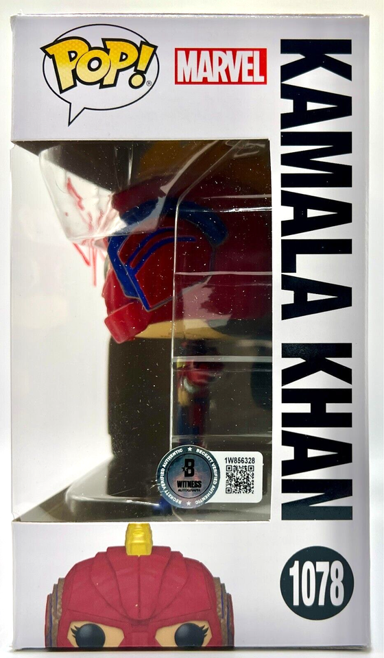 Iman Vellani Signed Kamala Khan Funko Pop #1078 Ms. Marvel Beckett ...