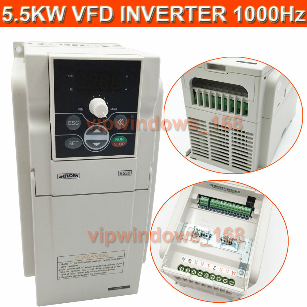 5.5KW 7.5HP VFD Inverter Driver 3phase 1000Hz 220V 24A Variable ...
