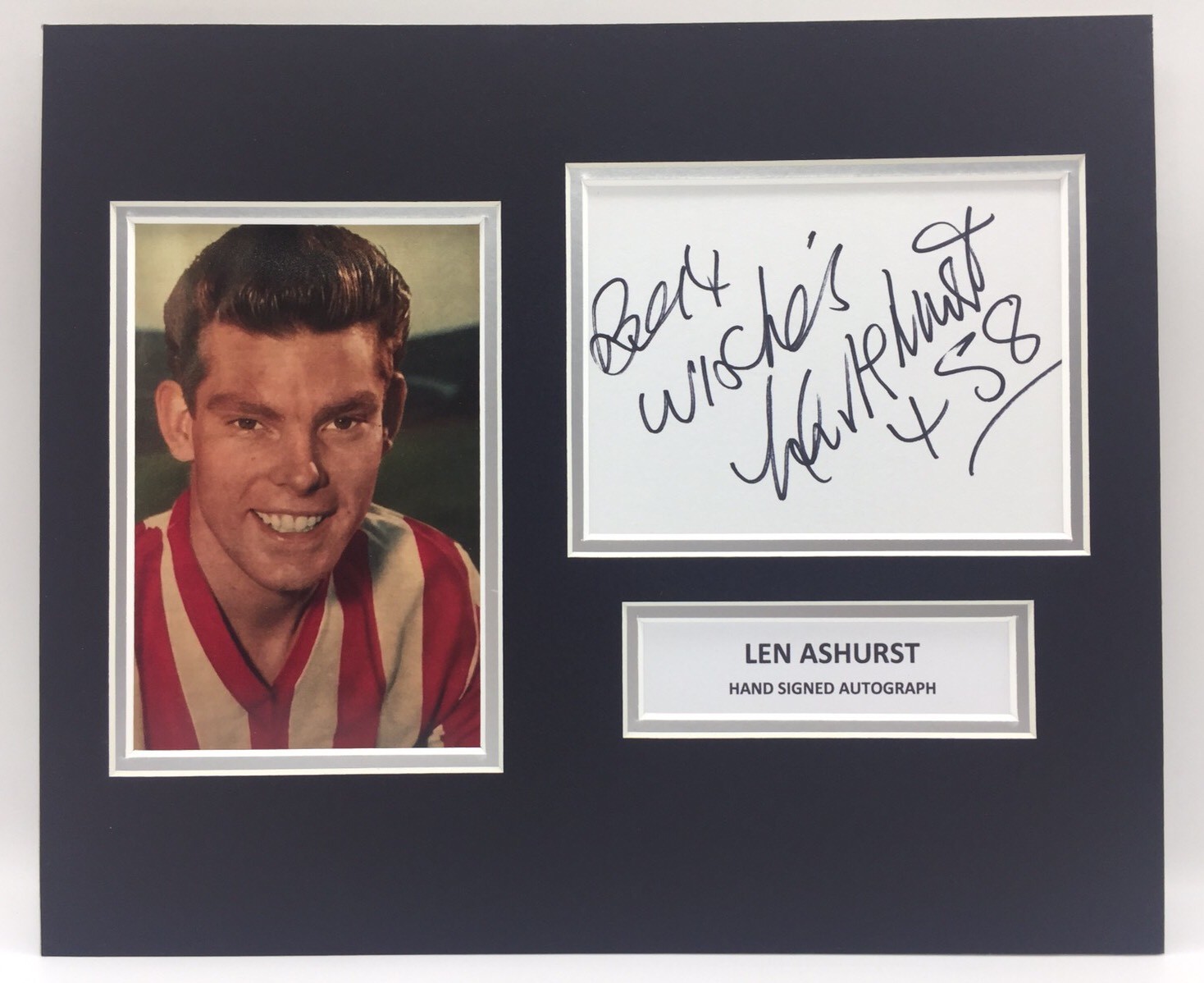 RARE Len Ashurst Sunderland Signed Photo Display + COA AUTOGRAPH SAFC ...