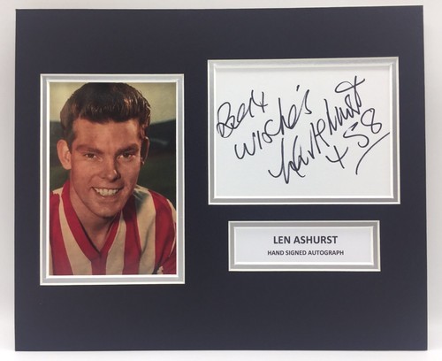 RARE Len Ashurst Sunderland Signed Photo Display + COA AUTOGRAPH SAFC ...