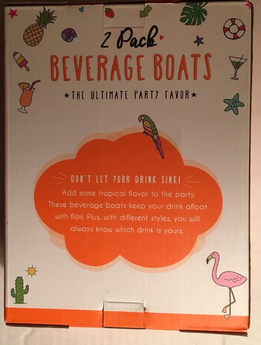 Beverage Boats Toucan & Lemon Pool Floats Inflatable Drink Holder 2 ...