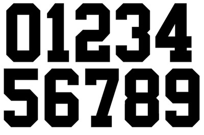 Felt 1980's 90's Football Shirt Soccer Numbers Heat Print Football ...