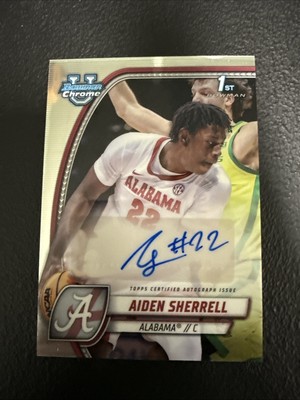Aiden Sherrell 1st 2024-25 Bowman Chrome University Auto #3 BAMA | eBay ...