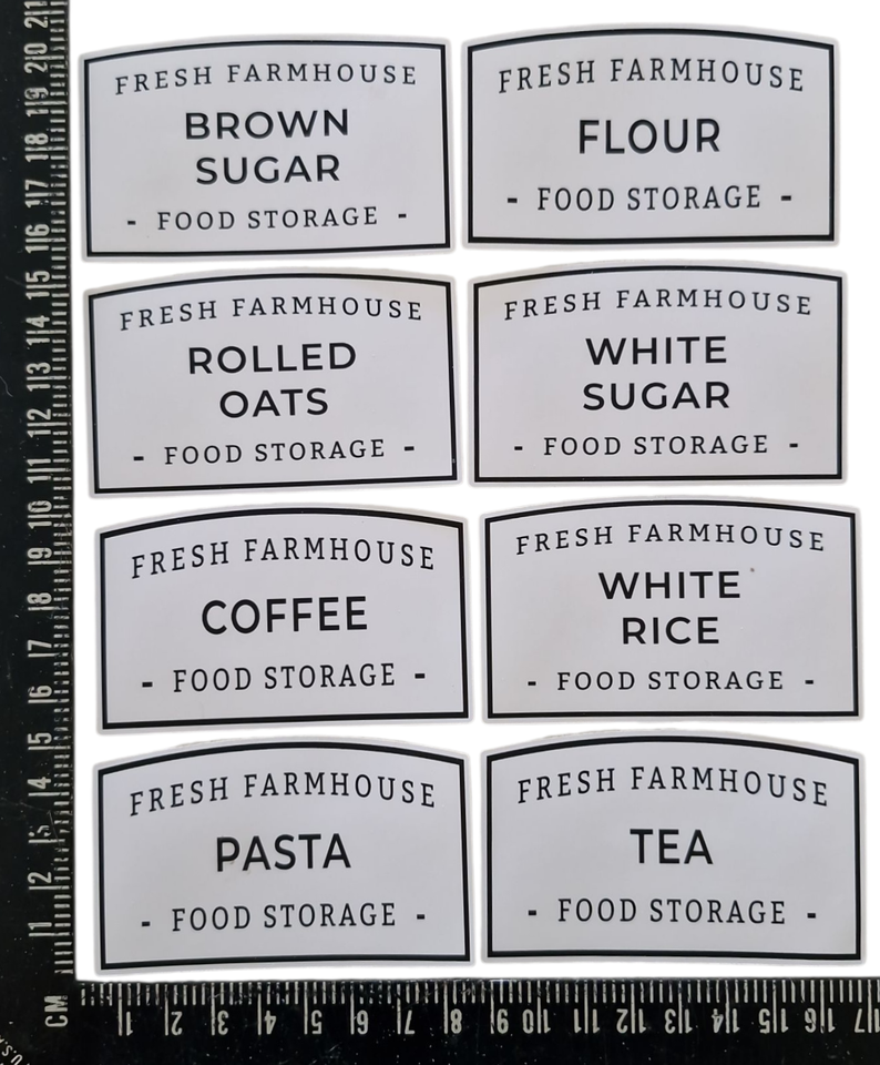 Pantry Storage Jar Labels Sticker Set Coffee Tea Sugar Flour Kitchen ...