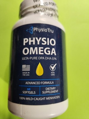 PhysioTru Physio Omega Ultra Pure DPA DHA - 60 Soft gels - EXP : 12/ ...