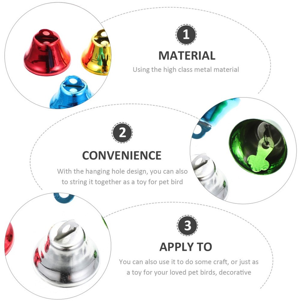 50Pcs Bird Toys Parakeets Bells Decor Bird Cage Bell Decoration Wind ...