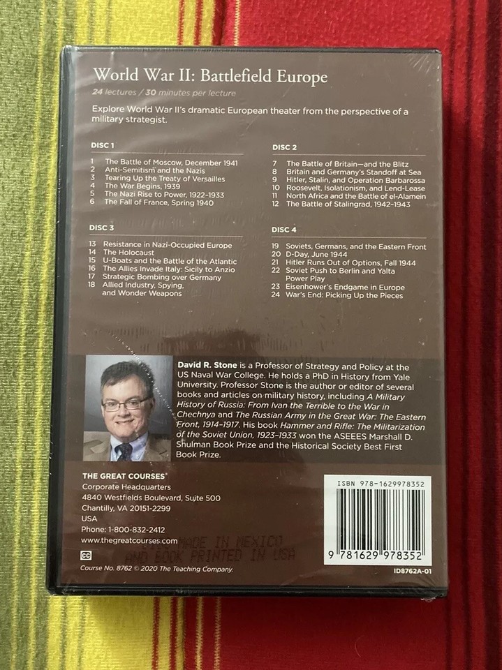 The Great Courses World War II Battlefield Europe 4 DVDs + Guidebook ...