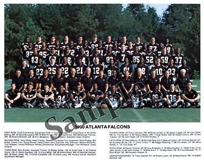 NFL 1990 Atlanta Falcons Team Picture with Names Color 8 X 10 Photo ...