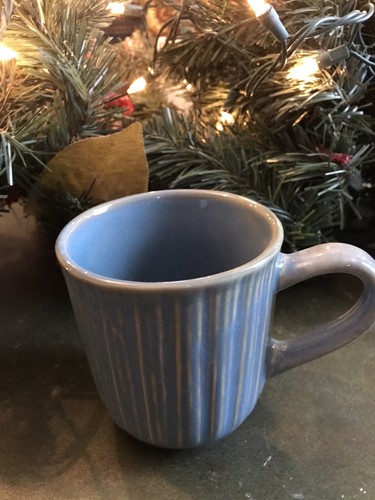 1 Bombay Co. Glazed Blue Tan Artisanal Texture Coffee cup Mug 4” H X 3. ...