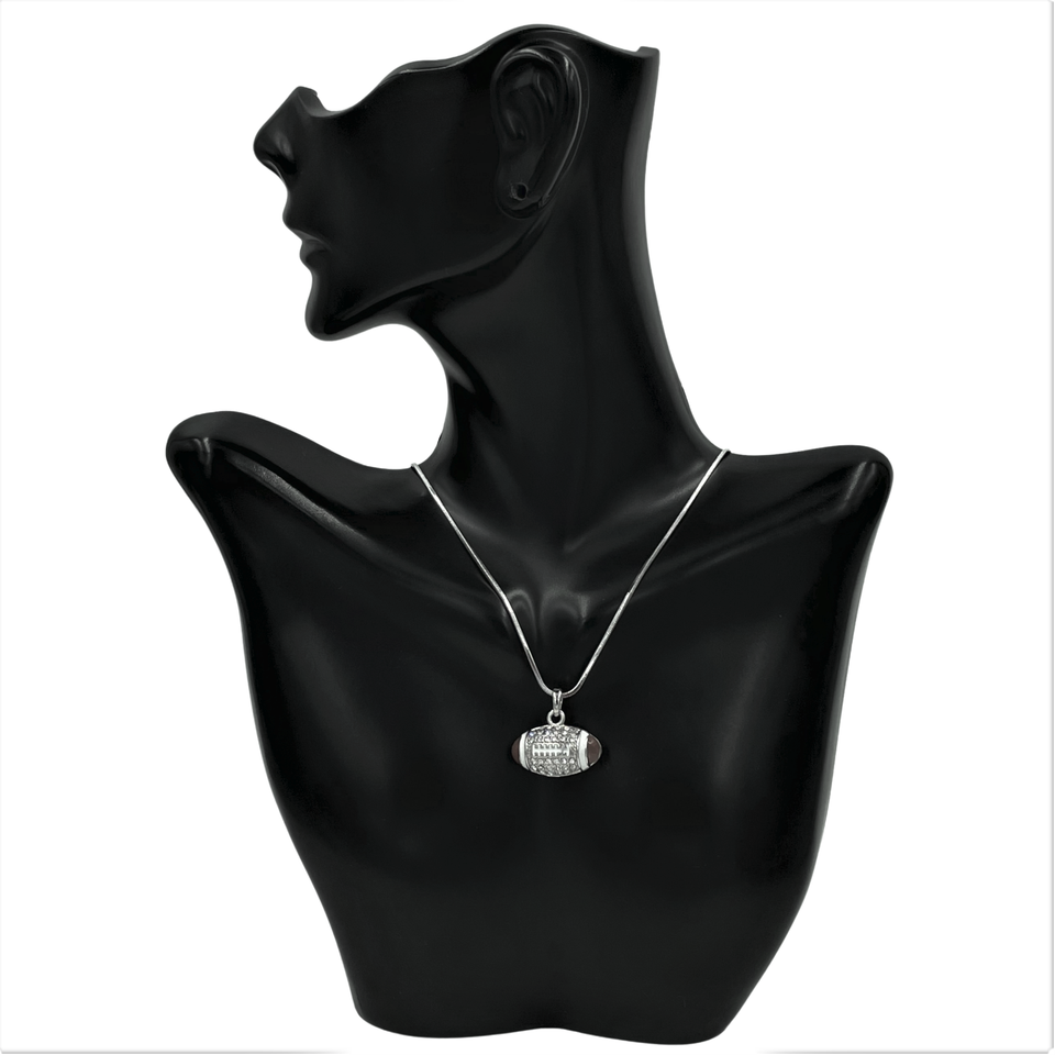 Crystal Football Pendant Necklace White Gold | eBay