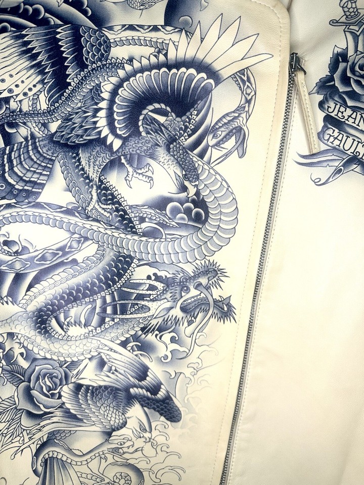 NO RESERVE Jean Paul Gaultier Runway Tattoo Leather Jacket | eBay