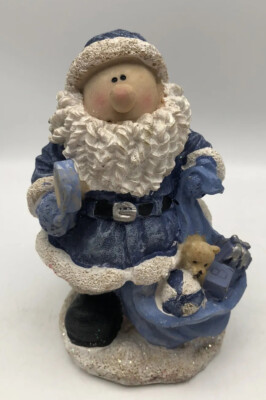 Vintage Blue Santa Claus Christmas figurine | eBay