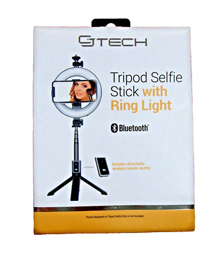 CJ Tech Tripod Selfie Stick w/ Ring Light {includes detachable wireless ...
