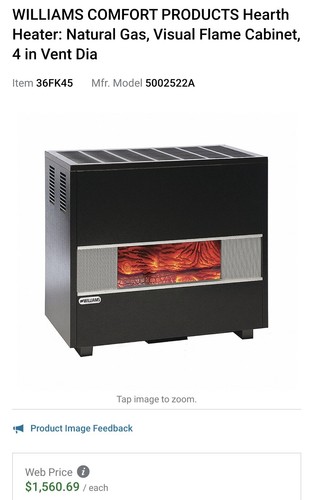 Williams 35000 Btu floor or wall mount Natural Gas Heater 3501922A | eBay