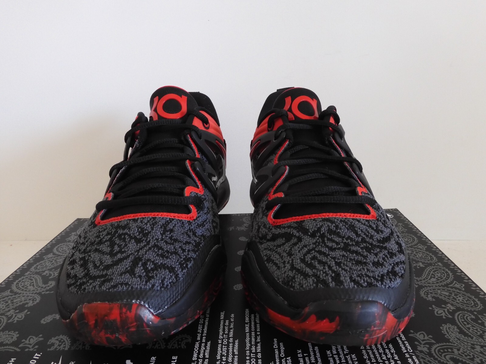 NIKE KD15 KD 15 "KEVIN DURANT" BRED BLACK-UNIVERSITY RED SZ 10 [DC1975 ...