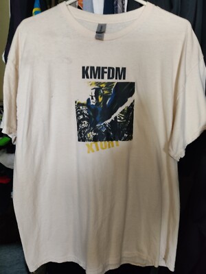 KMFDM xtort german industrial rock biege xl band tee shirt preowned | eBay
