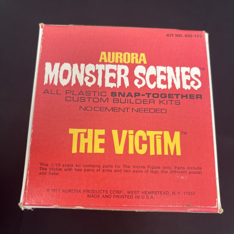 1971 Aurora Monster Scenes The Victim Factory Sealed Model Kit 1st ...
