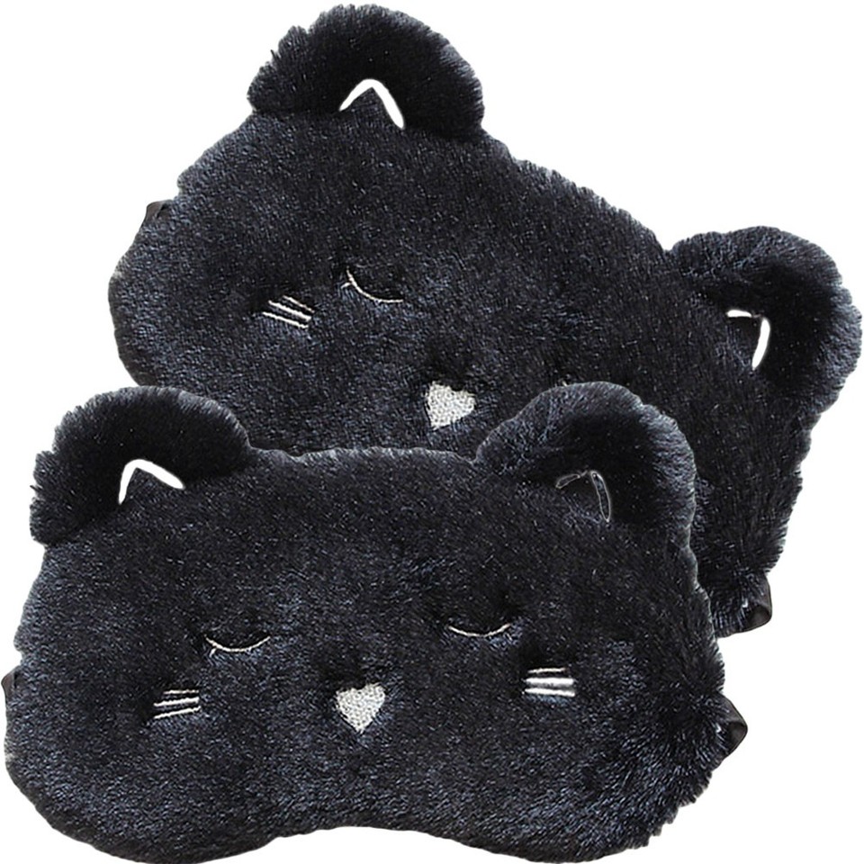 2 Pcs Eye Masks for Sleep Travel Cute Animal Sleeping Soft Plush Covers ...