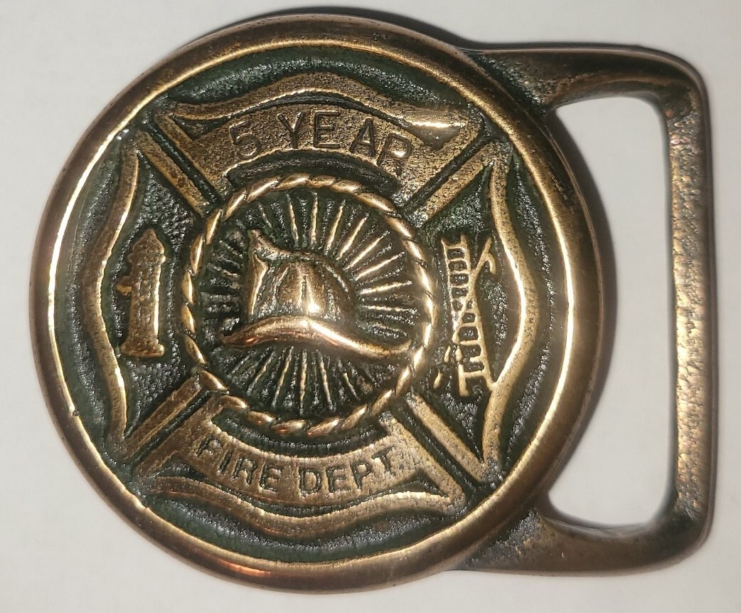 Rare TEG “5 Year Fire Dept” Belt Buckle by Tech Ether… - Gem