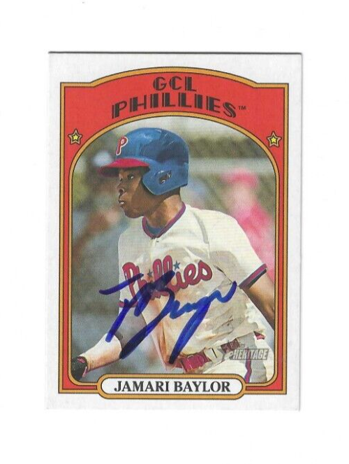 Signed Autographed JAMARI BAYLOR GCL Phillies 2021 Topps Heritage Card #125 COA | eBay