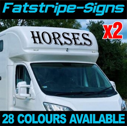 HORSE BOX STICKERS x2 GRAPHICS DECALS VINYL TEXT HORSEBOX HORSE ...