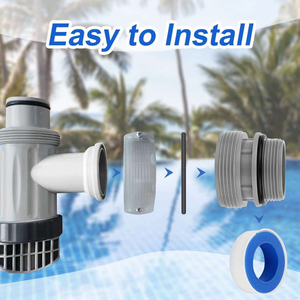 2X Adapter Conversion Kit For Intex Pools Connect 40MM Hose to 11/2 ...