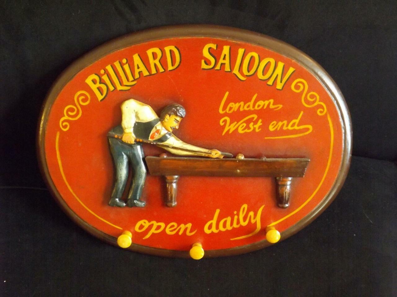 Billiard Saloon Pool Wall Plaque Sign London West End 3D Man Cave | eBay