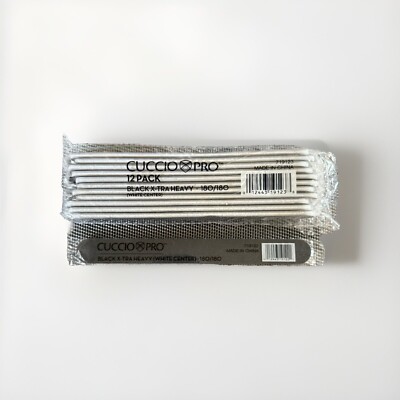 Cuccio Pro Black X-Tray Heavy (White Center) - 180/180 Nail File | 12 ...