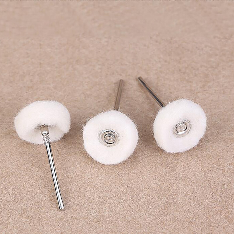 Wool Felt Polishing Wheel Burr Buffing Pad Mandrel 2.35mm Shank White ...
