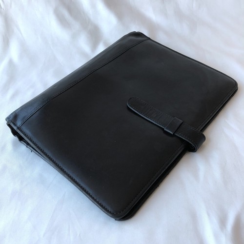 Vintage Coach Black Leather Folder Day Planner Organizer 3 Ring Binder ...
