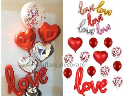 30" Red Love Foil Balloons Valentine Day I Love You Romantic Party ...