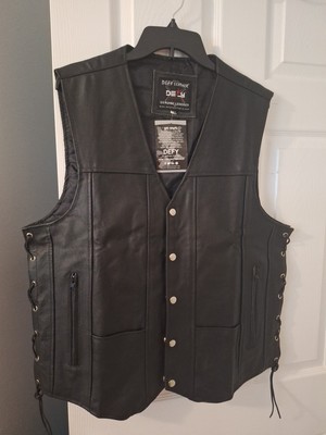 Brand New DEFY XL Biker Vest DEFY Leather Snap Buttons Concealed ...