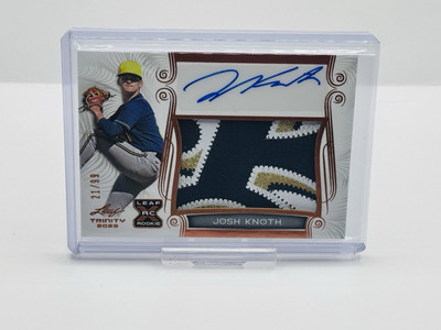 2023 Leaf Trinity Baseball JOSH KNOTH RC Rookie Patch Auto Autograph ...