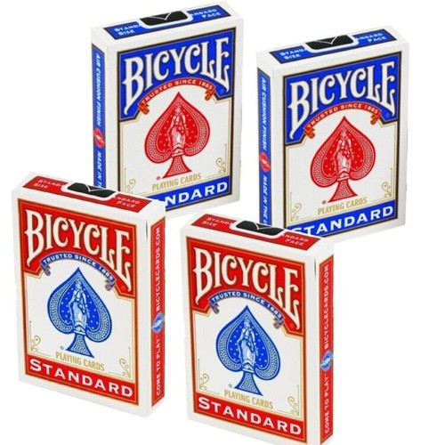 4 Decks Bicycle Blank Back Standard Face Magic Tricks Cards Red & Blue Mix New | eBay
