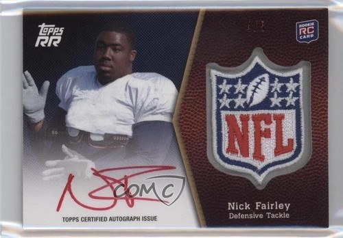 2011 Rising Rookies NFL Rookie Red Ink /5 Nick Fairley RPA Patch Auto ...