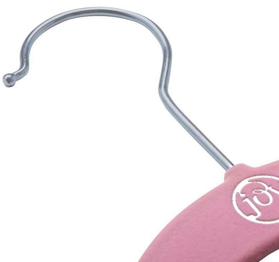 The JOY Huggable Hangers 100-piece Anti-Microbial ~Pink/Chrome Clean ...