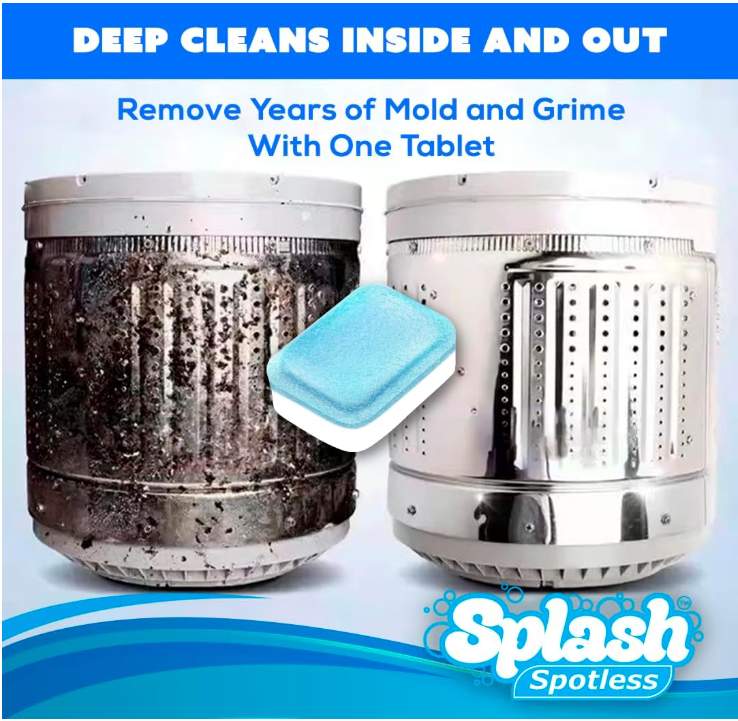 Splash Spotless Washing Machine Cleaner for HE Front Load & Top Load ...