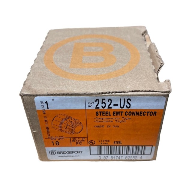 (QTY 20) Bridgeport 252-US 1" Steel EMT Compression Connector for sale ...