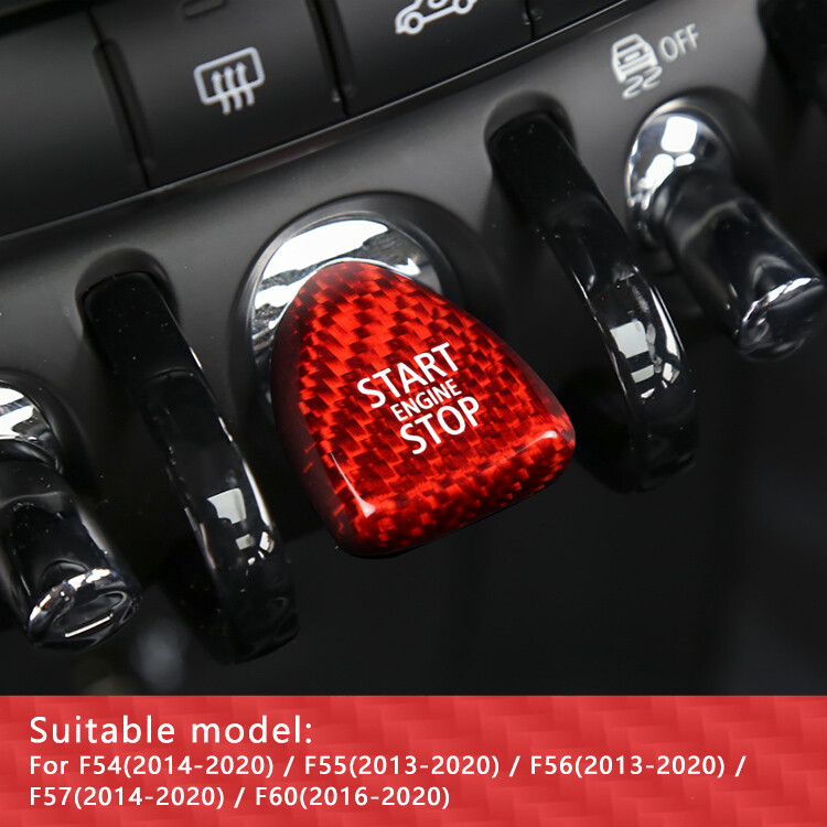 Carbon Fiber Engine Start Stop Button Sticker For Mini Cooper F54 F55 ...
