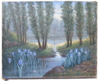 AMERICAN IMPRESSIONIST Antique LANDSCAPE Oil PAINTING Artist Signed ...