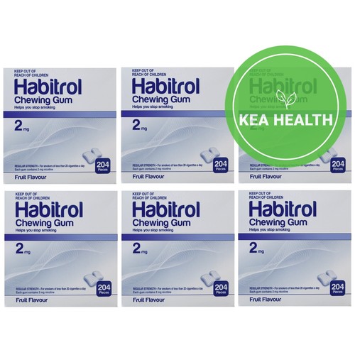 Habitrol Nicotine Gum 2mg FRUIT 1,224 piece 6 New BULK Box Size QUIT ...