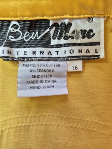 Vintage - Ben Marc Yellow Jacket - Size 16 | eBay