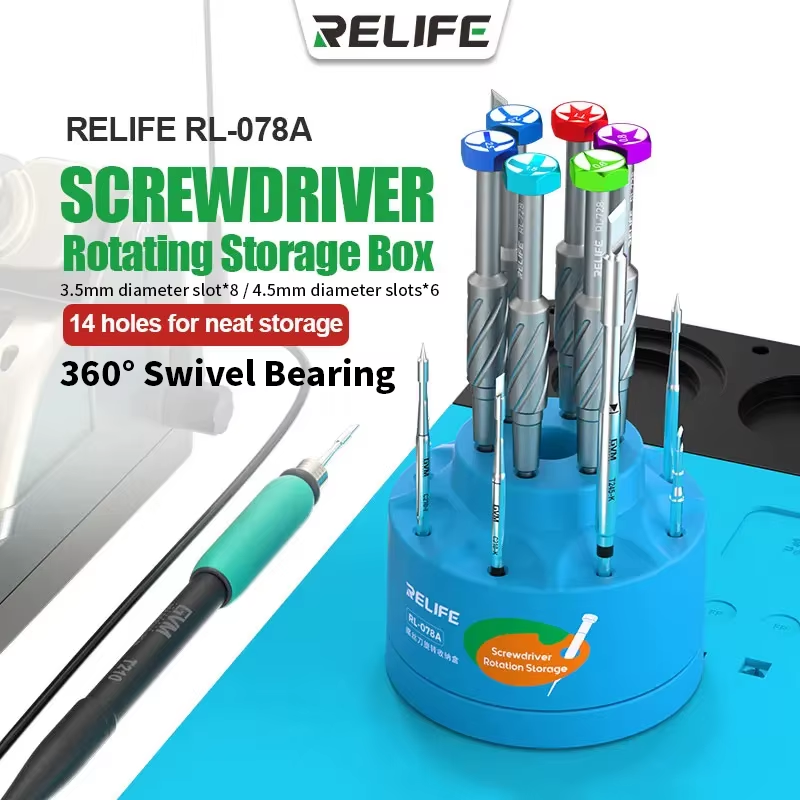 RELIFE RL-078A 360° Rotatable Multi-Functional Repair Tool Storage Rack ...
