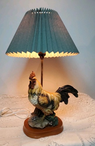 Vintage Ceramic French Country Rooster Table Lamp 18 Inch Rustic ...